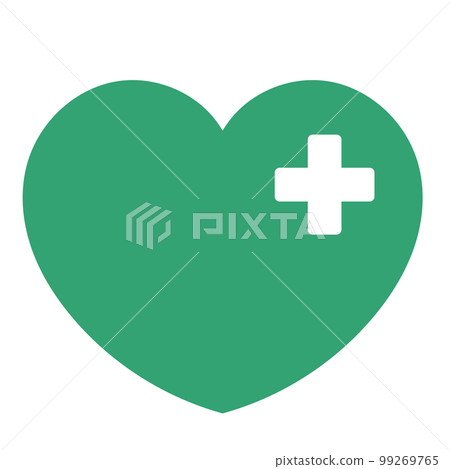 Cross heart first aid icon - Stock Illustration [99269765] - PIXTA