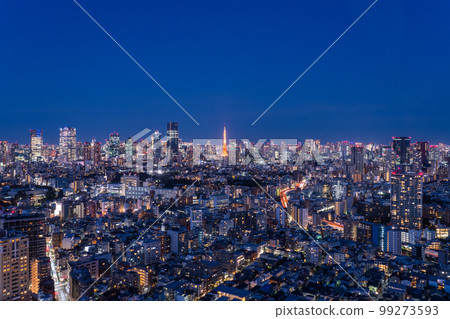 "Tokyo" Tokyo night view, Twilight Blue - Stock Photo [99273593] - PIXTA