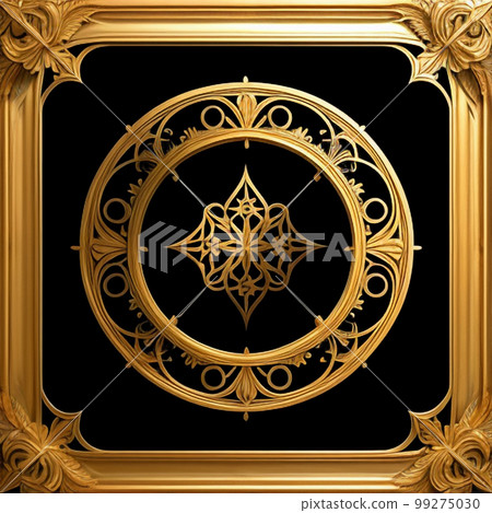 Gold metallic decoration pattern - Stock Illustration [99275030] - PIXTA