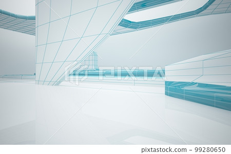 Drawing abstract architectural white interior... - Stock Illustration ...