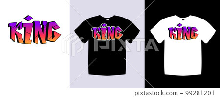 King typography t shirt lettering quotes... - Stock Illustration ...