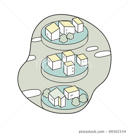 cropped landscape. isolated street - Stock Illustration [99302534] - PIXTA