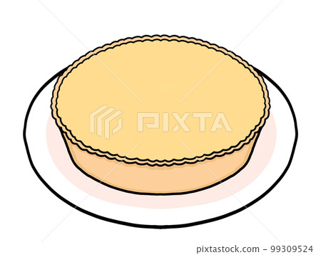 Illustration of a non-brown cheese tart - Stock Illustration [99309524 ...