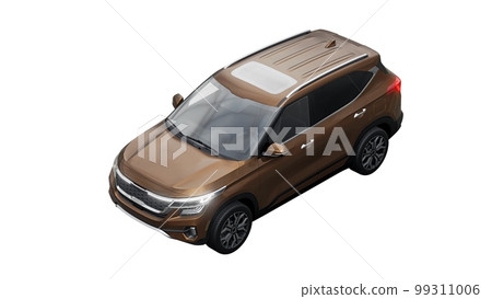 A model of a compact brown SUV for the city... - Stock Illustration ...