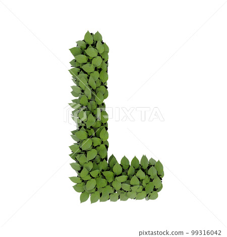 Alphabet of leaf letters (3D rendering) - Stock Illustration [99316042 ...