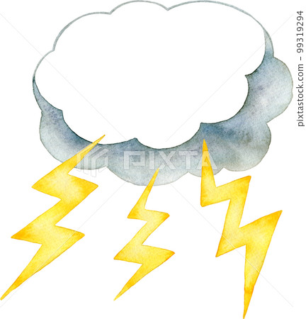 Cartoon Thunder Cloud Cartoon Thunder Cloud | Royalty Free Vector