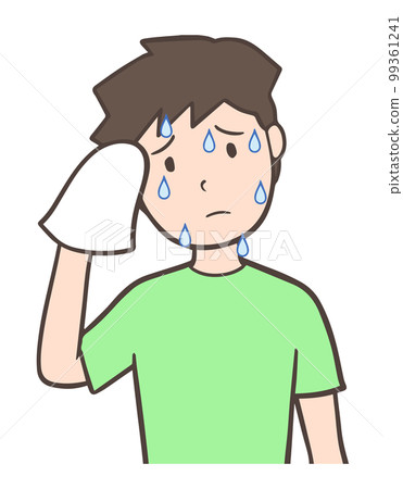 Men who sweat profusely, hyperhidrosis - Stock Illustration [99361241 ...