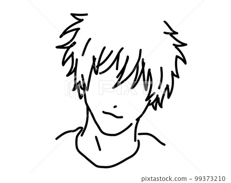 Simple line drawing of a cool man / hand-drawn... - Stock Illustration ...