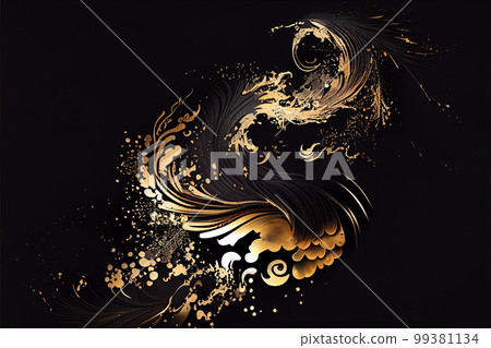 abstract black and gold background. Generative AI - Stock Illustration ...