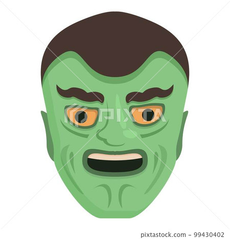 God noh mask icon cartoon vector. Japan face.... - Stock Illustration ...