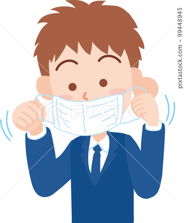 Put on a mask _ male student - Stock Illustration [99448945] - PIXTA