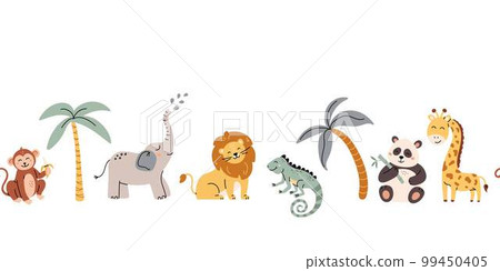 Zoo Animals Clip Art In A Row Zoo Animals Frame, Animals, Zoo Animals,