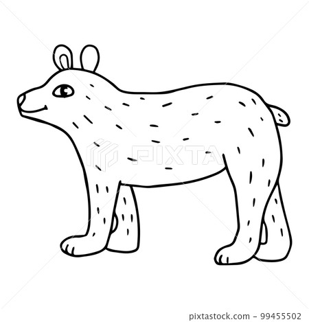 Cartoon doodle bear isolated on white... - Stock Illustration [99455502 ...