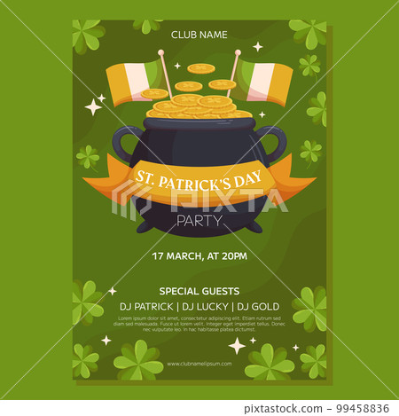 St.Patricks Day holiday Party poster template... - Stock Illustration ...