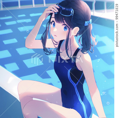 Pool class, school swimsuit, swimming club,... - Stock Illustration ...