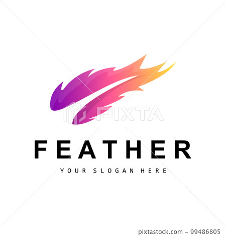 Feather Logo, Animal Wing Design, Vector Icon...-插圖素材 [99486805] - PIXTA圖庫