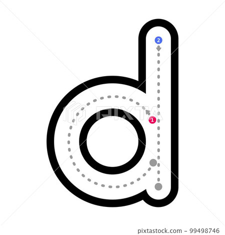 Tracing alphabet letter d lowercase prewriting... - Stock Illustration ...