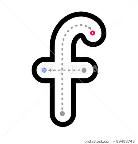Tracing alphabet letter f lowercase prewriting... - Stock Illustration ...