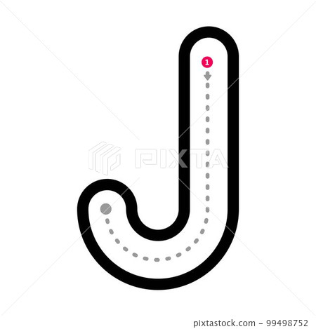 Tracing alphabet letter j lowercase prewriting... - Stock Illustration [99498752] - PIXTA