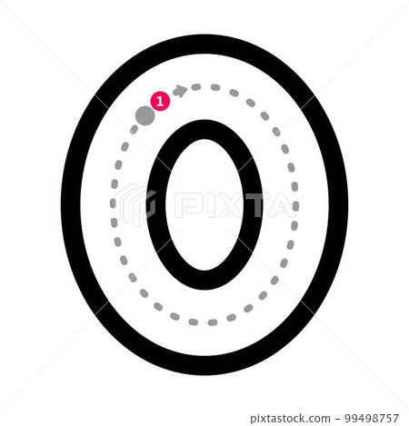 Tracing alphabet letter o lowercase prewriting... - Stock Illustration ...