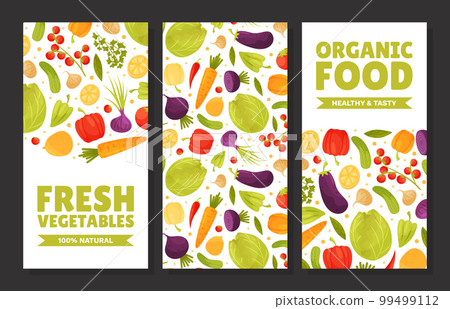 Fresh Vegetables Banner Design with Ripe and... - Stock Illustration ...