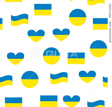 Seamless Pattern Line Ukraine Flag. Thin...-插圖素材 [99531083] - PIXTA圖庫