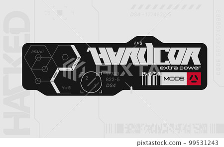 Cyberpunk decal. Vector sticker, label in... - Stock Illustration ...
