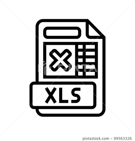 xls file format document line icon vector... - Stock Illustration ...