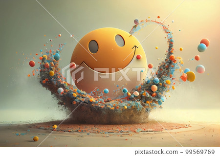 Biggest Smile, Life is Good Celebrating Joy and... - Stock Illustration ...