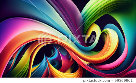 A Vibrant Chromatic Currents Abstract... - Stock Illustration [99569961 ...