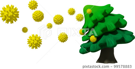 Perspective emphasis on pollen flying... - Stock Illustration [99578883 ...