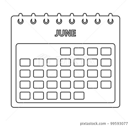 June Calendar line Icon. Editable vector EPS. - Stock Illustration ...