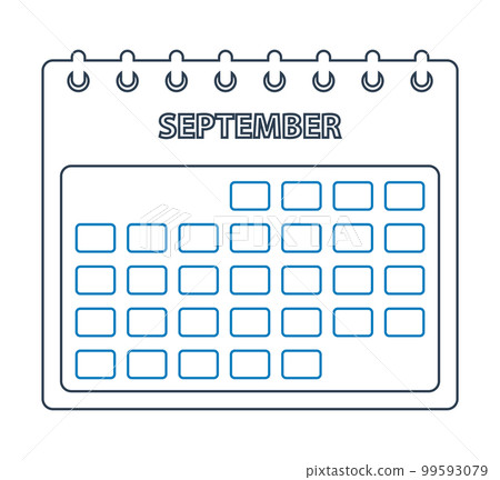 September Calendar line Icon. Editable vector EPS. - Stock Illustration ...