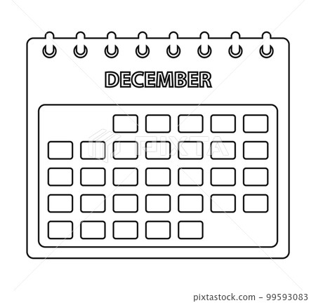December Calendar line Icon. Editable vector EPS. - Stock Illustration ...