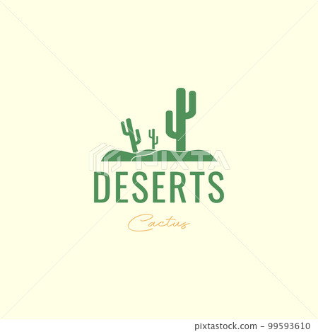 plant desert cactus saguaro isolated logo...-插圖素材 [99593610] - PIXTA圖庫