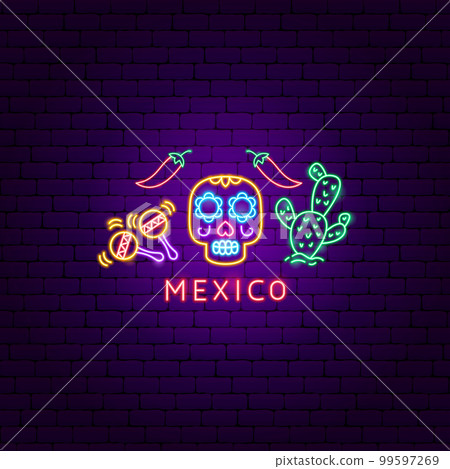 Mexico Neon Label - Stock Illustration [99597269] - PIXTA