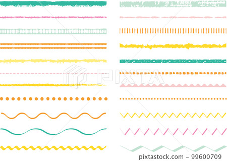 colorful hand drawn line set - Stock Illustration [99600709] - PIXTA