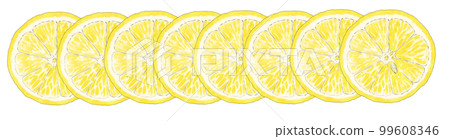 Illustration material set of lemon line - Stock Illustration [99608346 ...