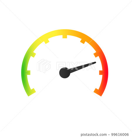 Round measuring indicator. Gauge with dial showing - Stock Illustration ...