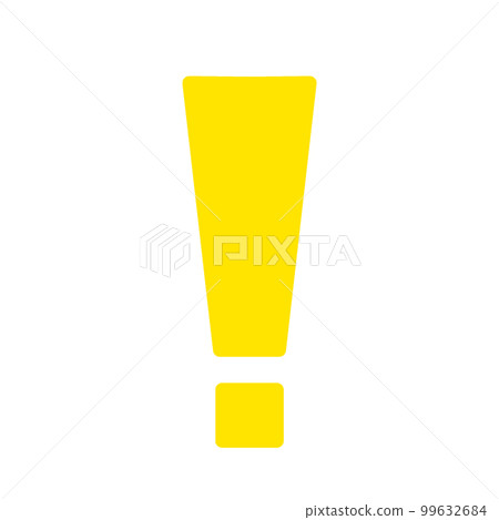 Square exclamation mark yellow - Stock Illustration [99632684] - PIXTA