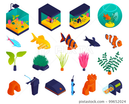 Aquarium Isometric Set - Stock Illustration [99652024] - PIXTA