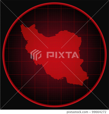 Vector map Iran on the radar screen-插圖素材 [99664272] - PIXTA圖庫