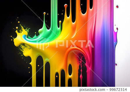 Paint art dripping water droplets - Stock Illustration [99672314] - PIXTA