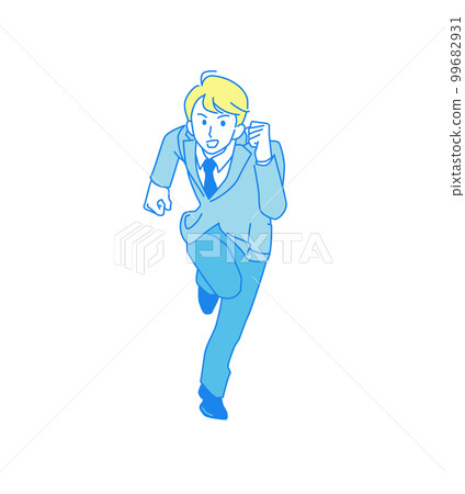 A boy in a uniform who starts dashing with a... - Stock Illustration ...