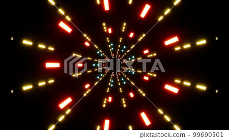 Shiny Yellow and Red and Cyan Color Dashed Line...-插圖素材 [99690501 ...