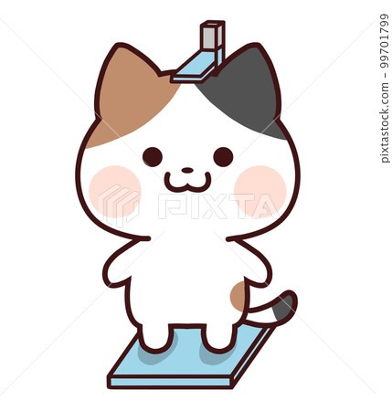 Calico cat measuring height - Stock Illustration [99701799] - PIXTA