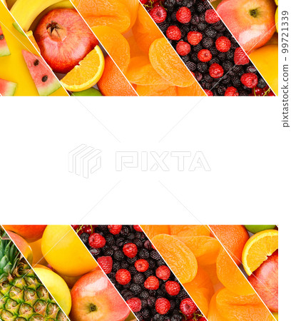 frame from various fruits. Free space for text. - Stock Photo [99721339 ...