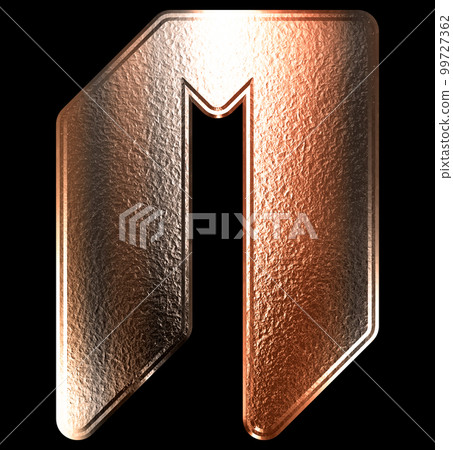 Rough copper letter on black background.Art... - Stock Illustration ...