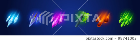 Fantasy rpg game skill effect icon interface kit. - Stock Illustration ...