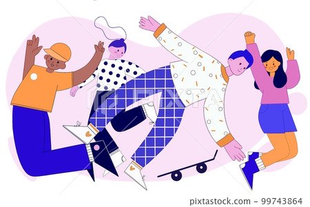 Working hard to study hand-drawn illustrations - Stock Illustration ...
